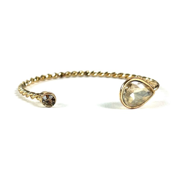 bebe | Jewelry | Bebe Gold Metal Tear Drop Gemstone Bangle Bracelet ...